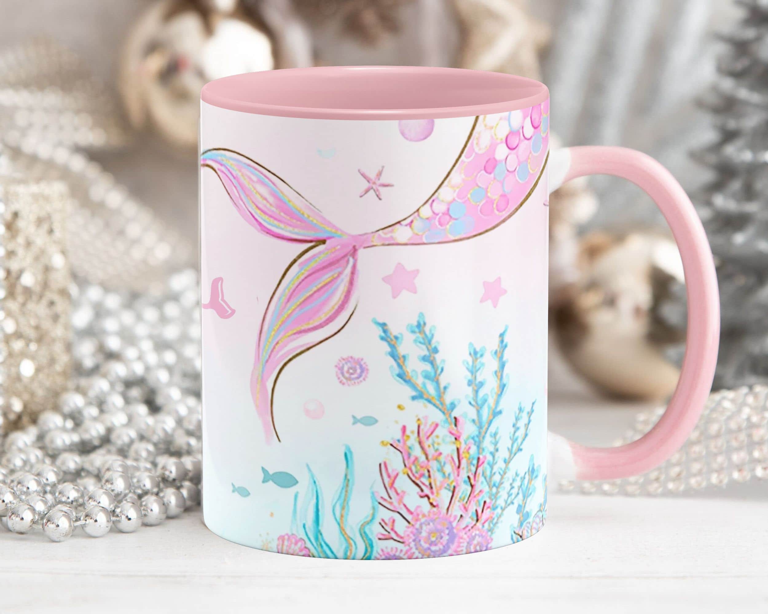 Little Mermaid Mug Custom Name Coffee Mug Personalised Mug for Kids Tea ...