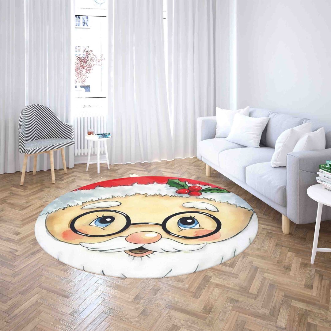 Santa Face Christmas Carpet Rug, Winter Holidays Gift, Merry Christmas ...