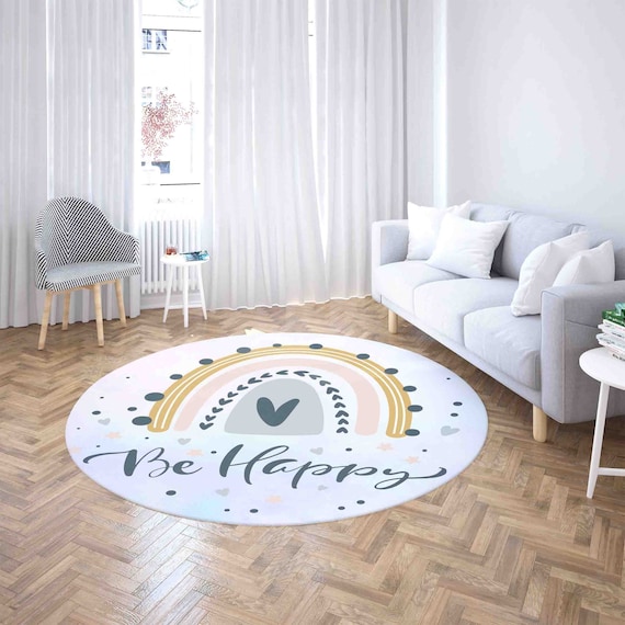 Boho Rainbow Be Happy Carpet Rug Positive Quote Home Decor - Etsy