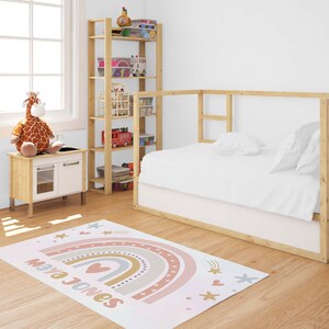 Boho Rainbow Nursery Rug, Personalized Baby Shower Gift, Custom Baby ...