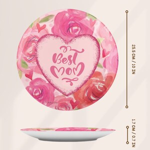 Best Mom Plate Mothers Day Plaque Ceramic Plate Gift for Her Wall ...