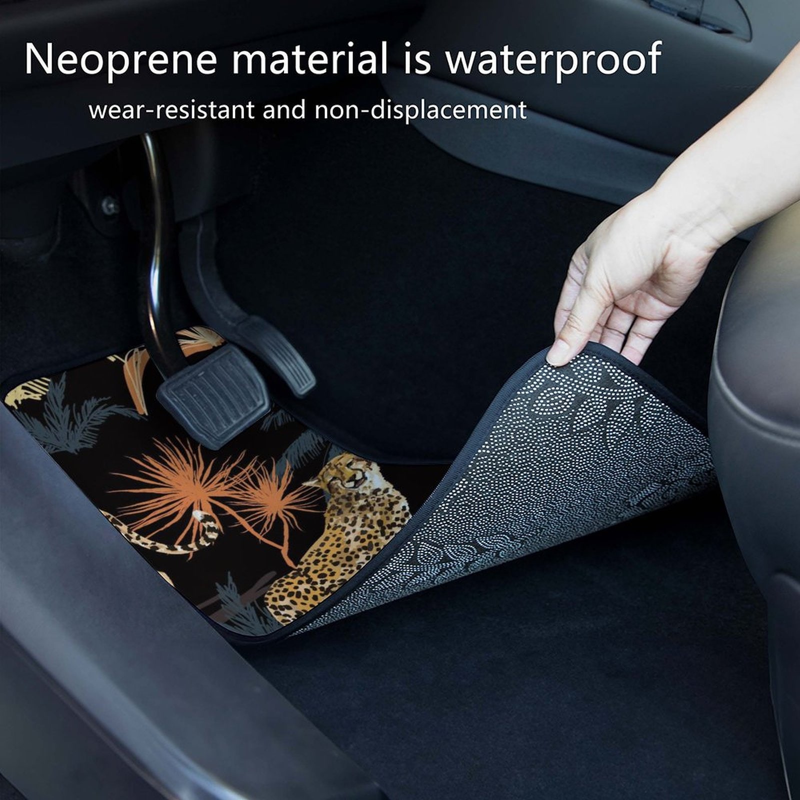 Leopard Car Mats/black and Gold Leopard Print Car Mats/ Animal Print ...