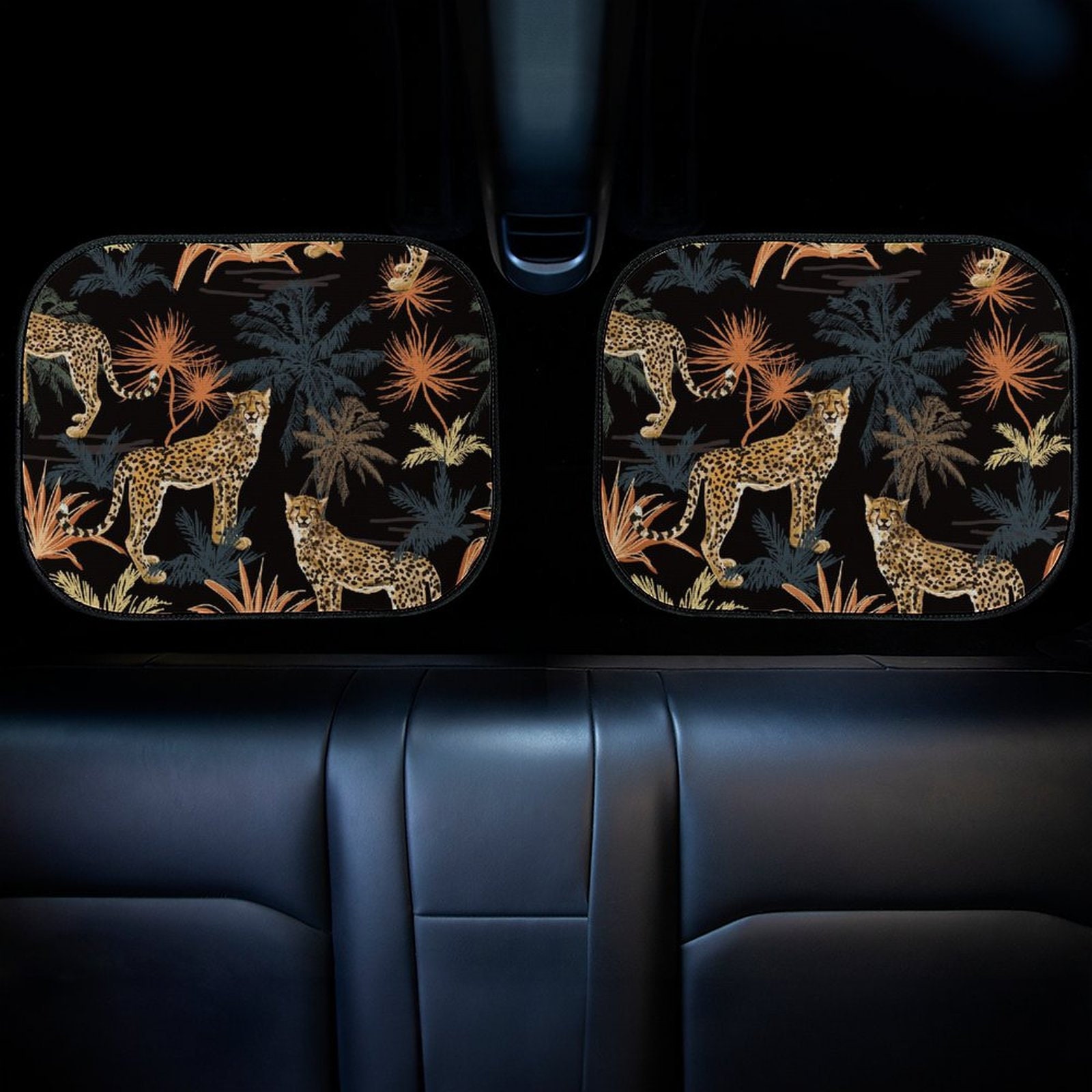 Leopard Car Mats/black and Gold Leopard Print Car Mats/ Animal Print ...