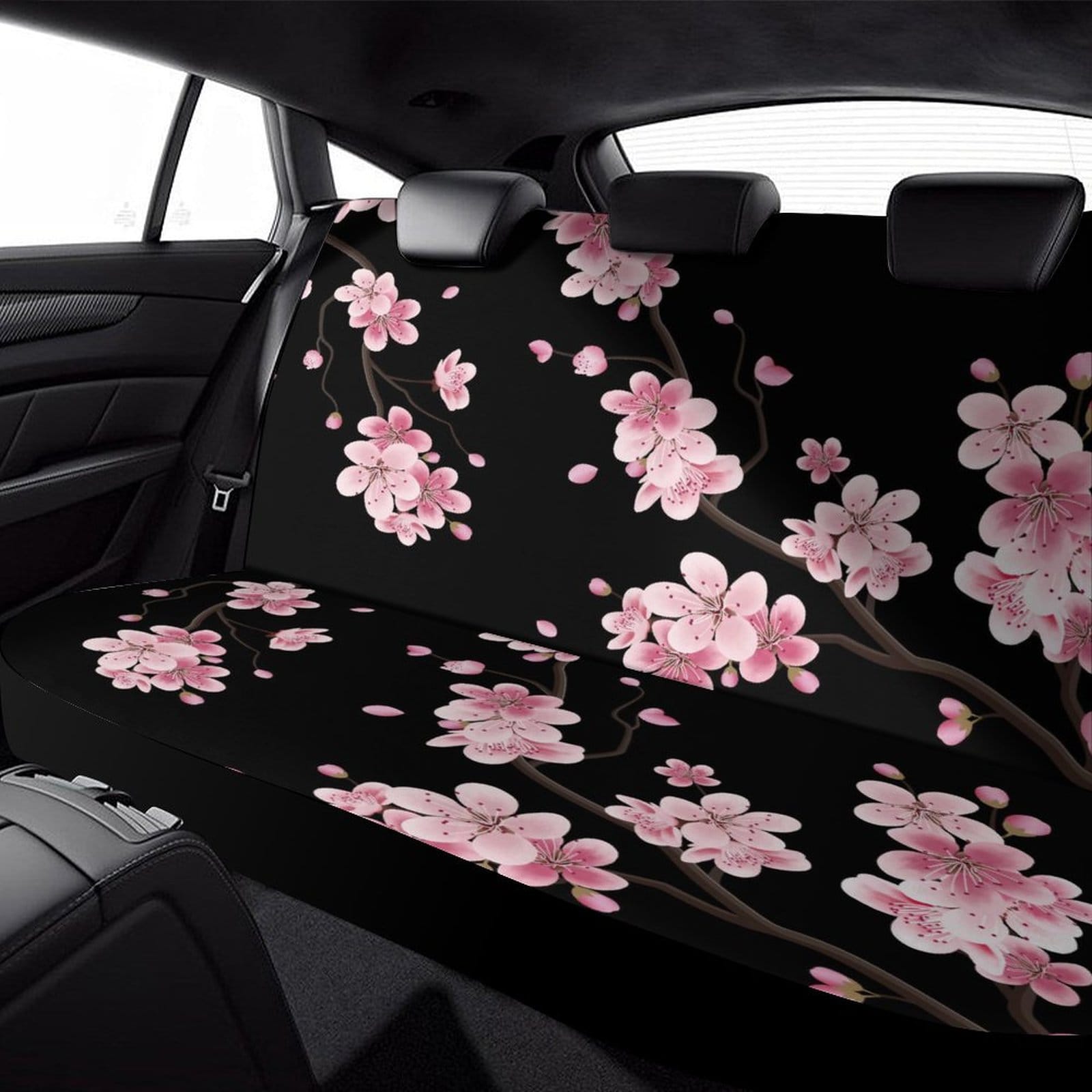 Pink Cherry Blossom Car Rear Seat Covers, Car Rear Seat Covers, Floral ...
