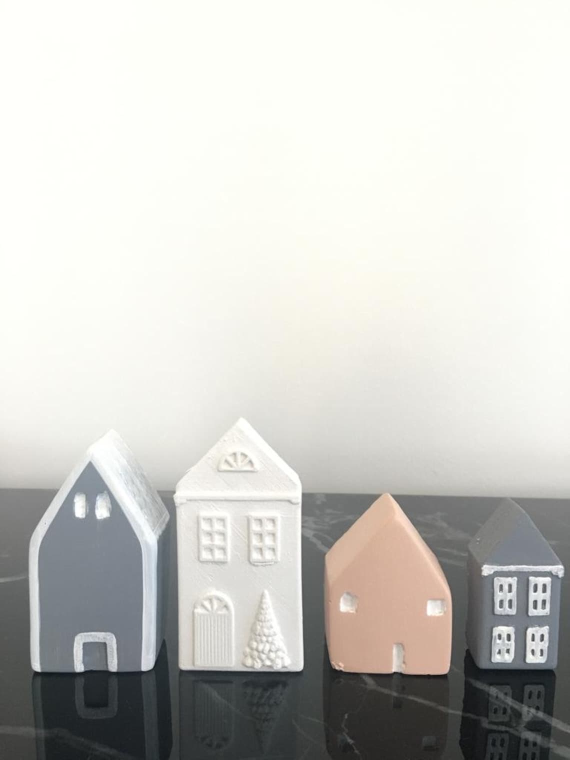 Set of 4 Little Ceramic Houses - Tiny Houses - Ceramic and Pottery ...