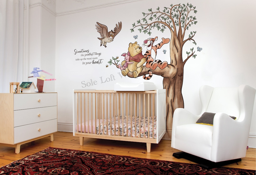Winnie the Pooh and Friends on Tree With Quote Nursery Wall Decal ...