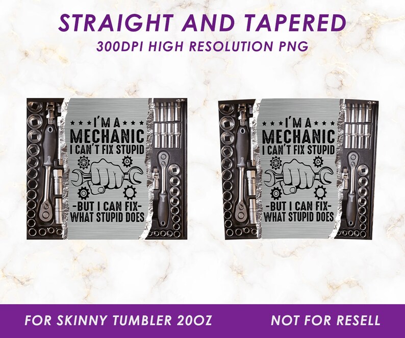Mechanic Sublimation Tumbler Wrap Designs, 20oz Skinny Tumbler, PNG ...