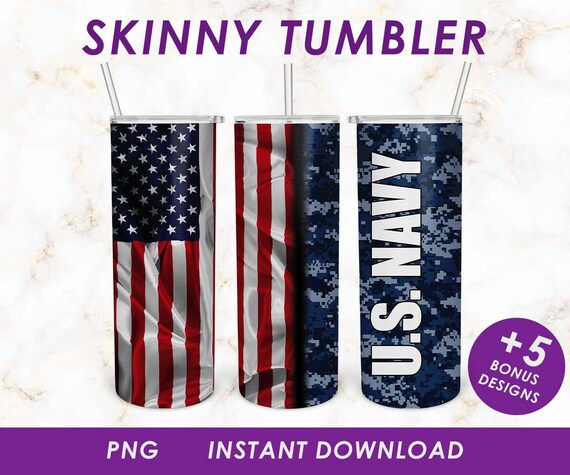 US Navy Flag Tumbler Wrap 20 Oz Skinny Sublimation Tumbler - Etsy