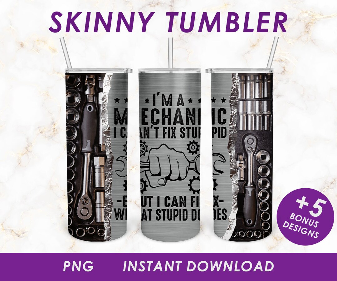Mechanic Sublimation Tumbler Wrap Designs, 20oz Skinny Tumbler, PNG ...