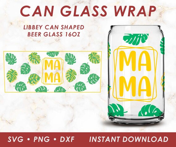 Monstera Can Glass Tumbler Wrap Svg Variegated Monstera - Etsy