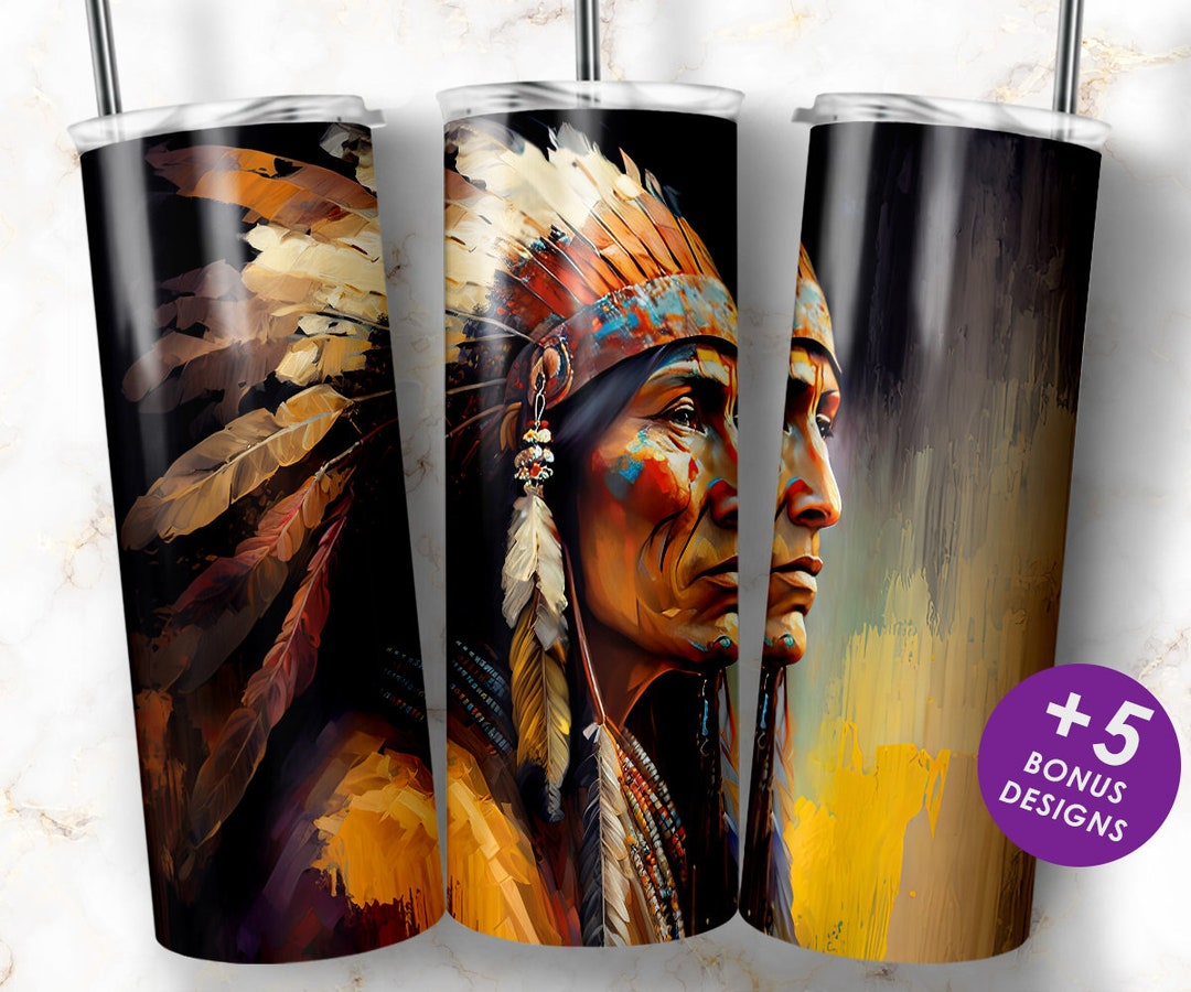 Native American Tumbler Wrap, 20oz Skinny Tumbler Sublimation Designs ...