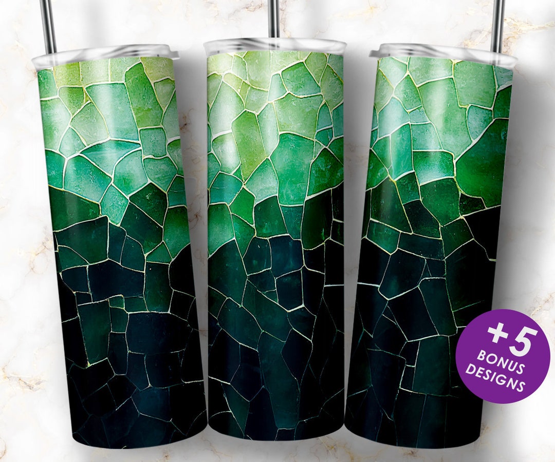 Green Jade Tumbler Wrap PNG, 20 Oz Skinny Tumbler Sublimation Designs ...
