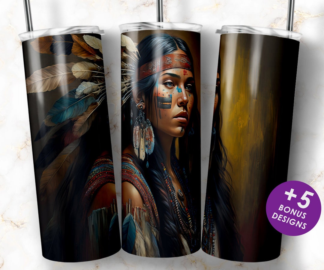 Native American, 20oz Skinny Tumbler Sublimation Designs for Straight ...