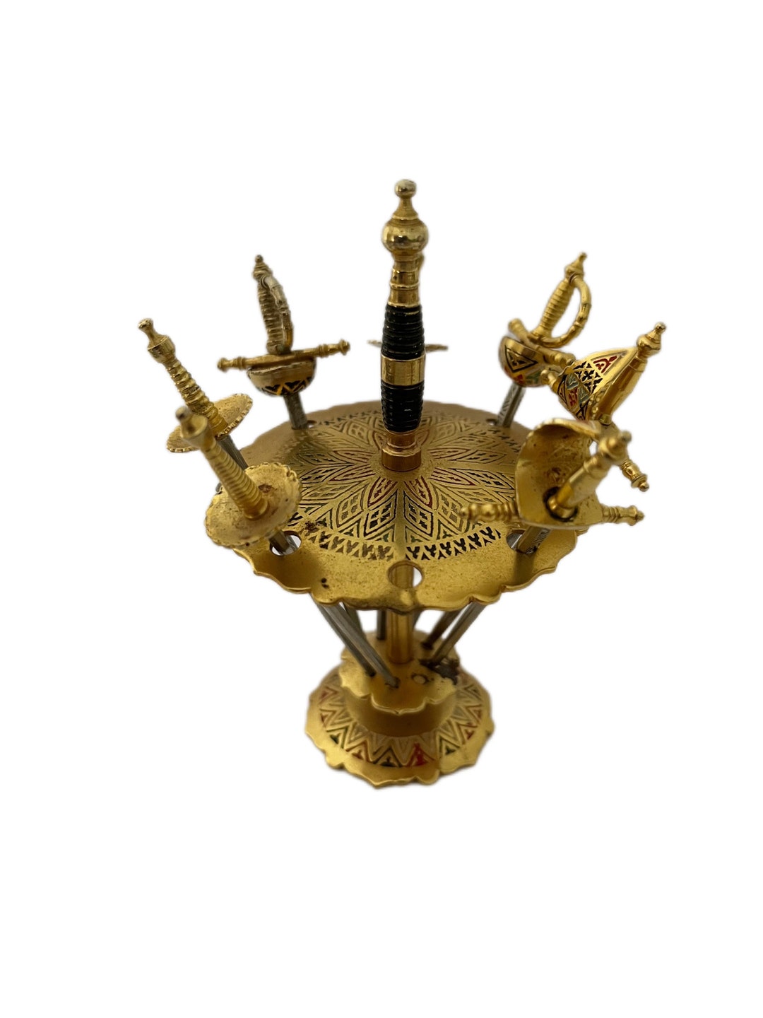 Vintage Brass (colored) Metal Sword Cocktail Sticks - Toledo Appetizer ...