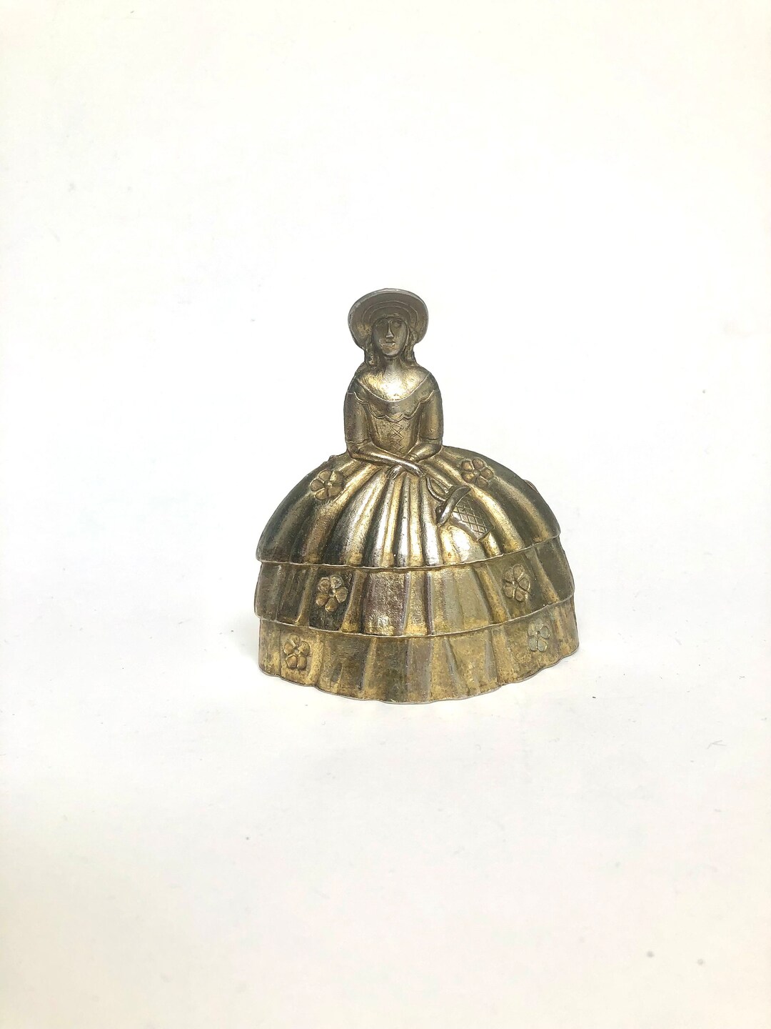 Antique Brass Figurine Crinoline Lady Bell Vintage Decoration Brass ...