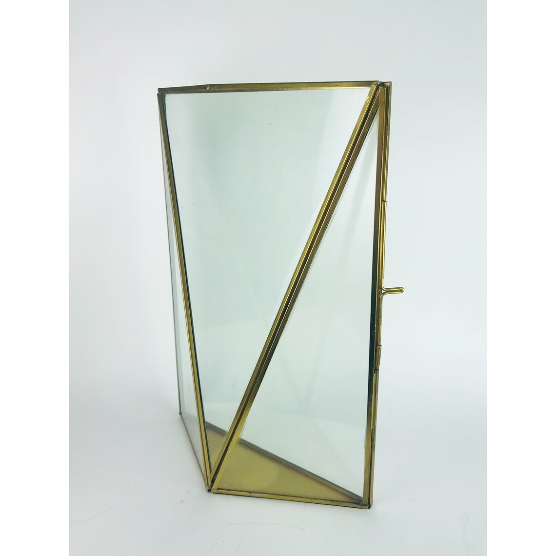 Vintage Brass and Glass Curio Display - Hollywood Regency Elegance ...