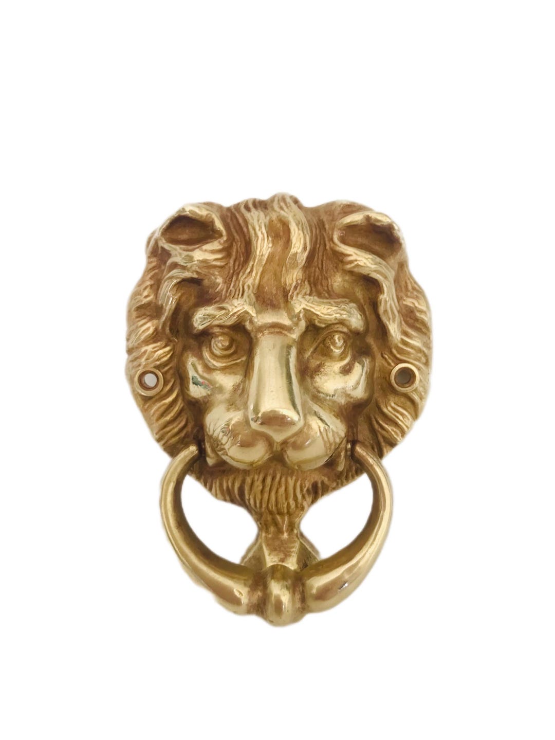 Vintage Lion Head Brass Door Knocker Antique - Solid Brass Decorative ...
