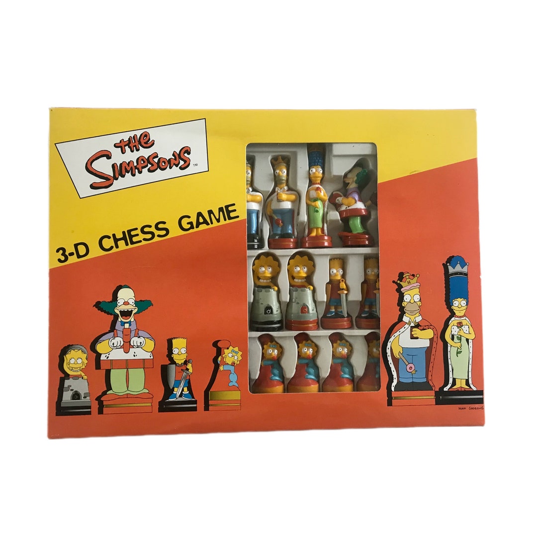 The Simpsons Chess Set - Vintage Chess Set - 90's Chess Set - Simpsons ...