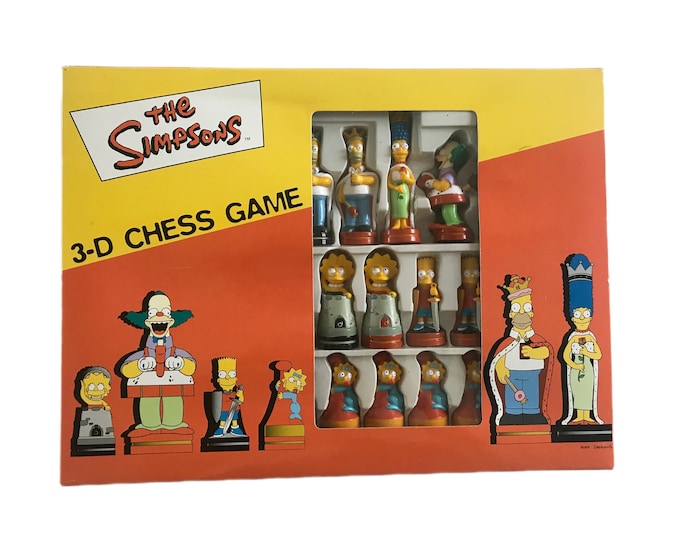 The Simpsons Chess Set - Vintage Chess Set - 90's Chess Set - Simpsons ...