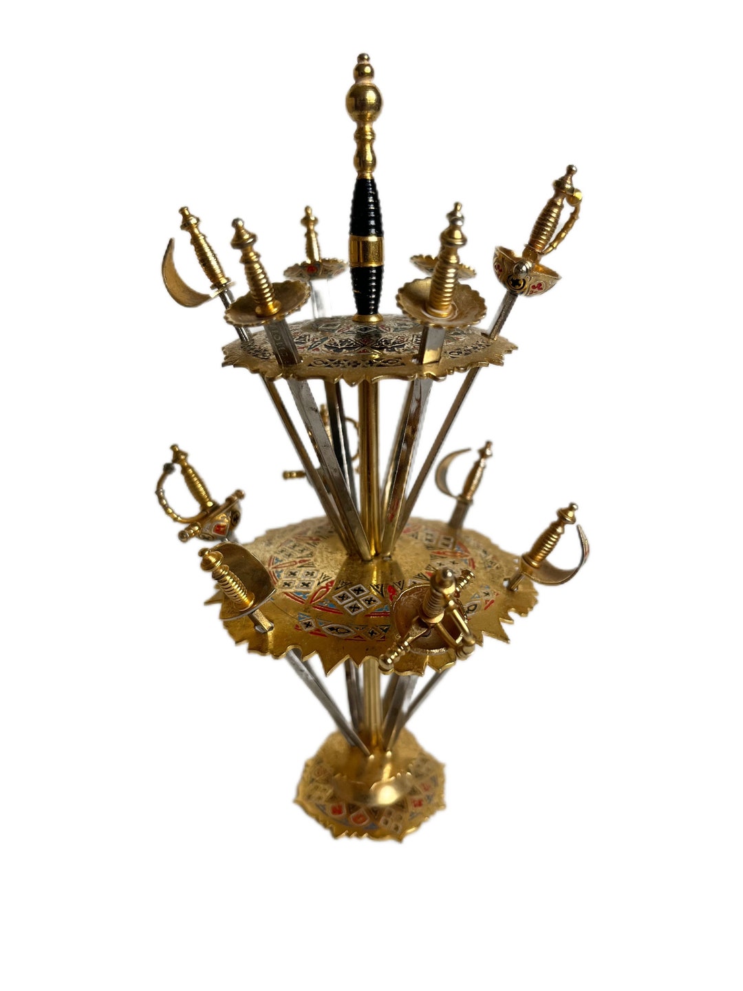 Vintage Brass (colored) Metal Sword Cocktail Sticks - Toledo Appetizer ...