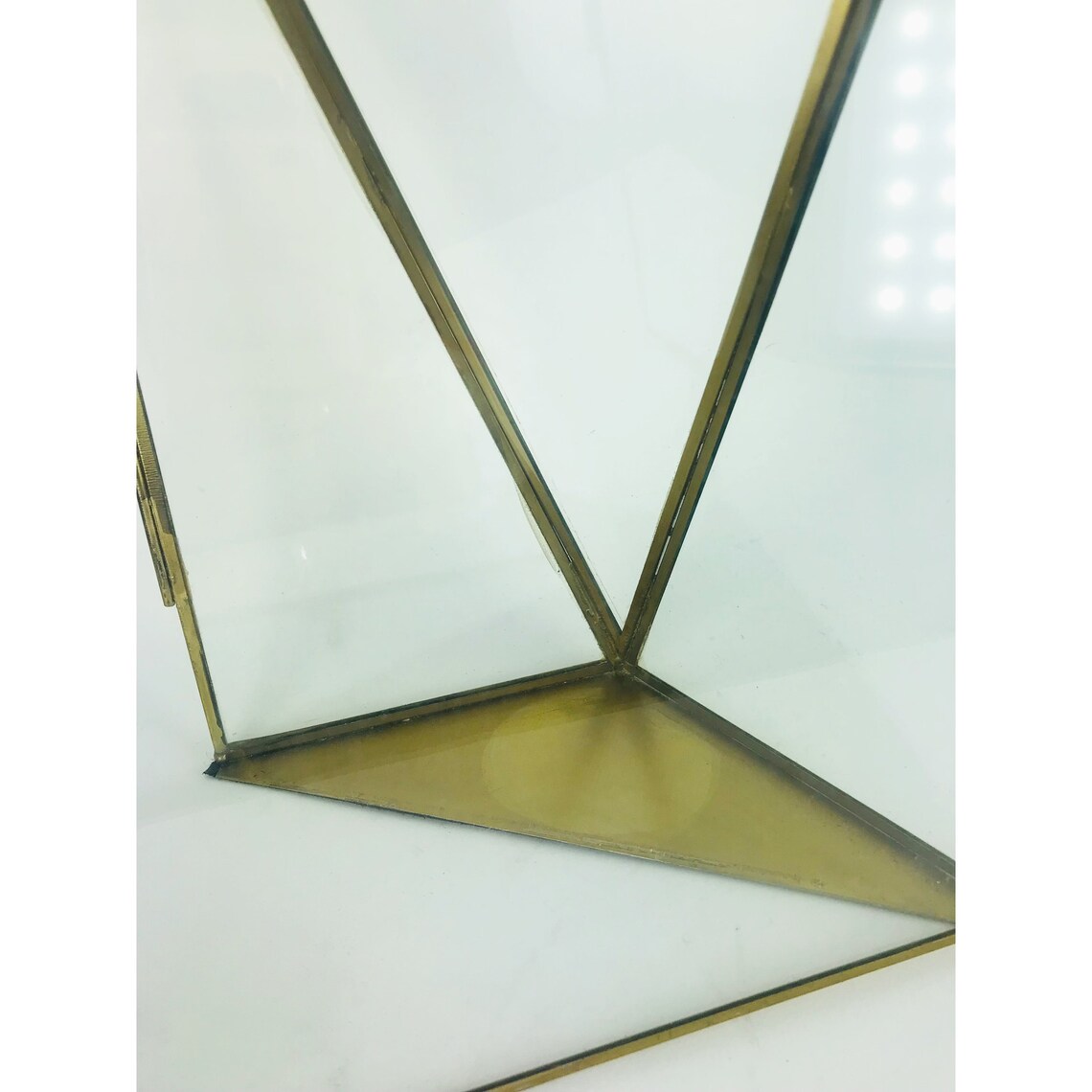Vintage Brass and Glass Curio Display - Hollywood Regency Elegance ...