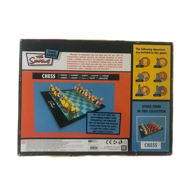 The Simpsons Chess Set - Vintage Chess Set - 90's Chess Set - Simpsons ...