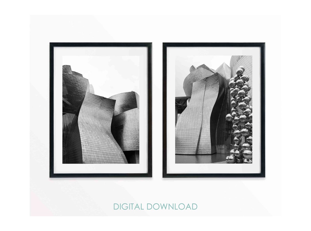 Set of 2 Architecture Prints, Building Wall Art, Office Printable Art ...