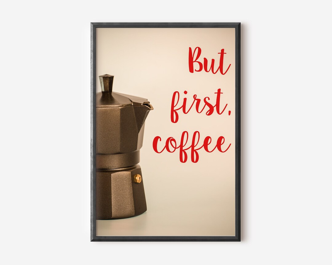 Retro Coffee Poster, Coffee Printable Wall Art, Funny Coffee Quote ...