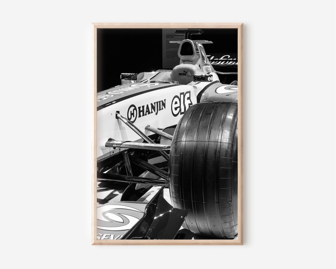 Masculine Wall Art, F1 Poster, Black and White Formula 1 Print, Car ...