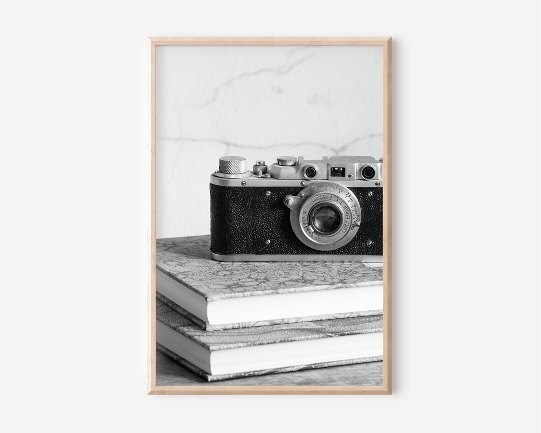 Vintage Leica Film Camera Print, Black and White Photography ...