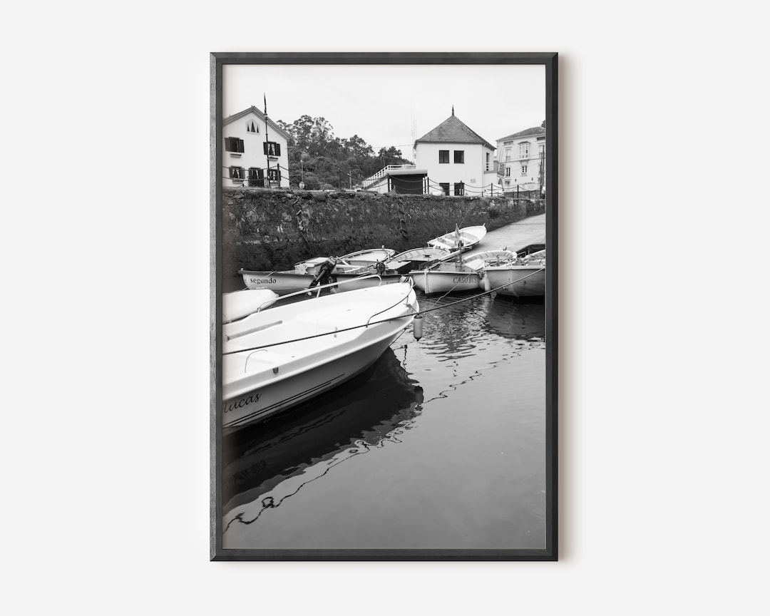 Black and White Port Print Instant Digital Download Sea Wall - Etsy