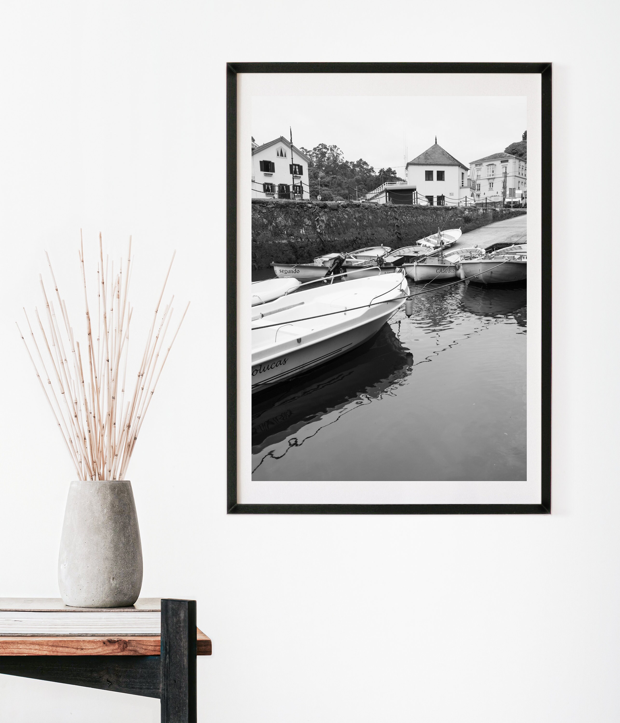 Black and White Port Print Instant Digital Download Sea Wall - Etsy