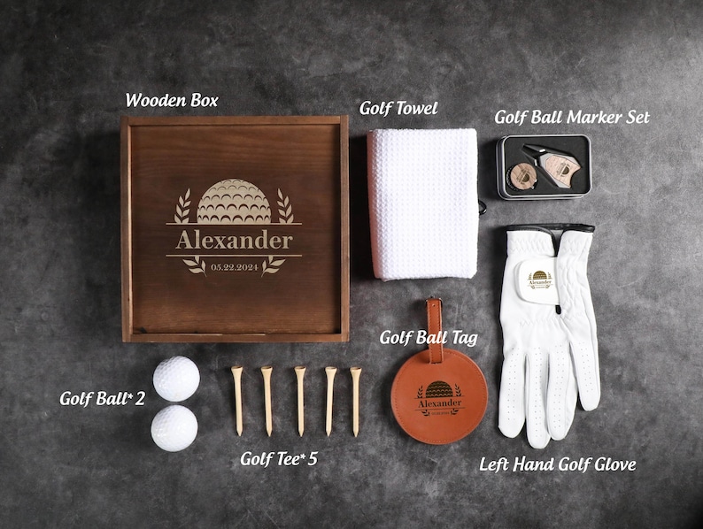 Personalized Golf Gift Set, Gift Set for Golfer, Golf Bag Tag With Golf ...