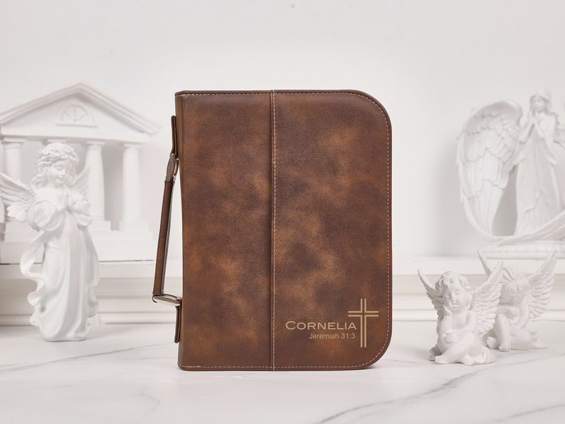 Custom Leather Bible Cover, Personalized Book Cover, Engraved Custom ...