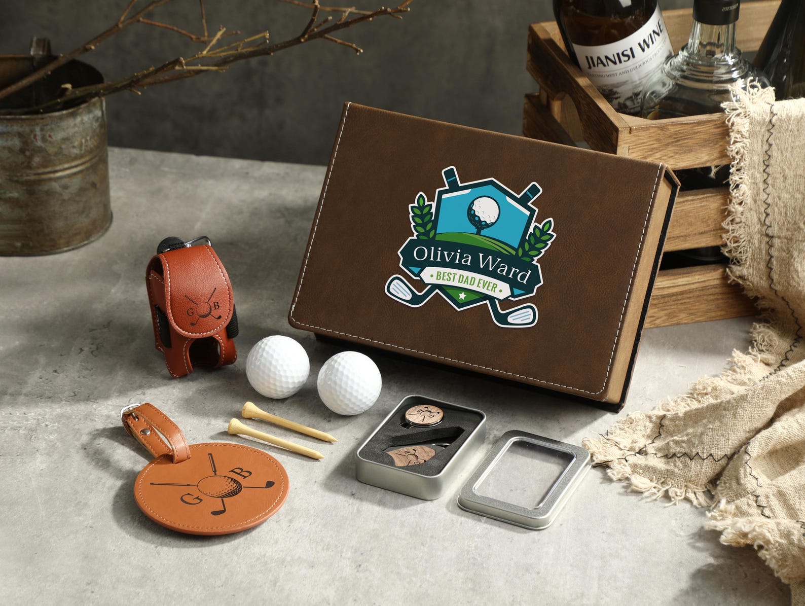 Custom Golf Gift Set, Gift for Golfer, Golf Balls, Golf Bag Tag With ...
