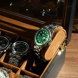 Black Personalised Wooden Watch Box, Watch Storage, Luxury Watch Case ...