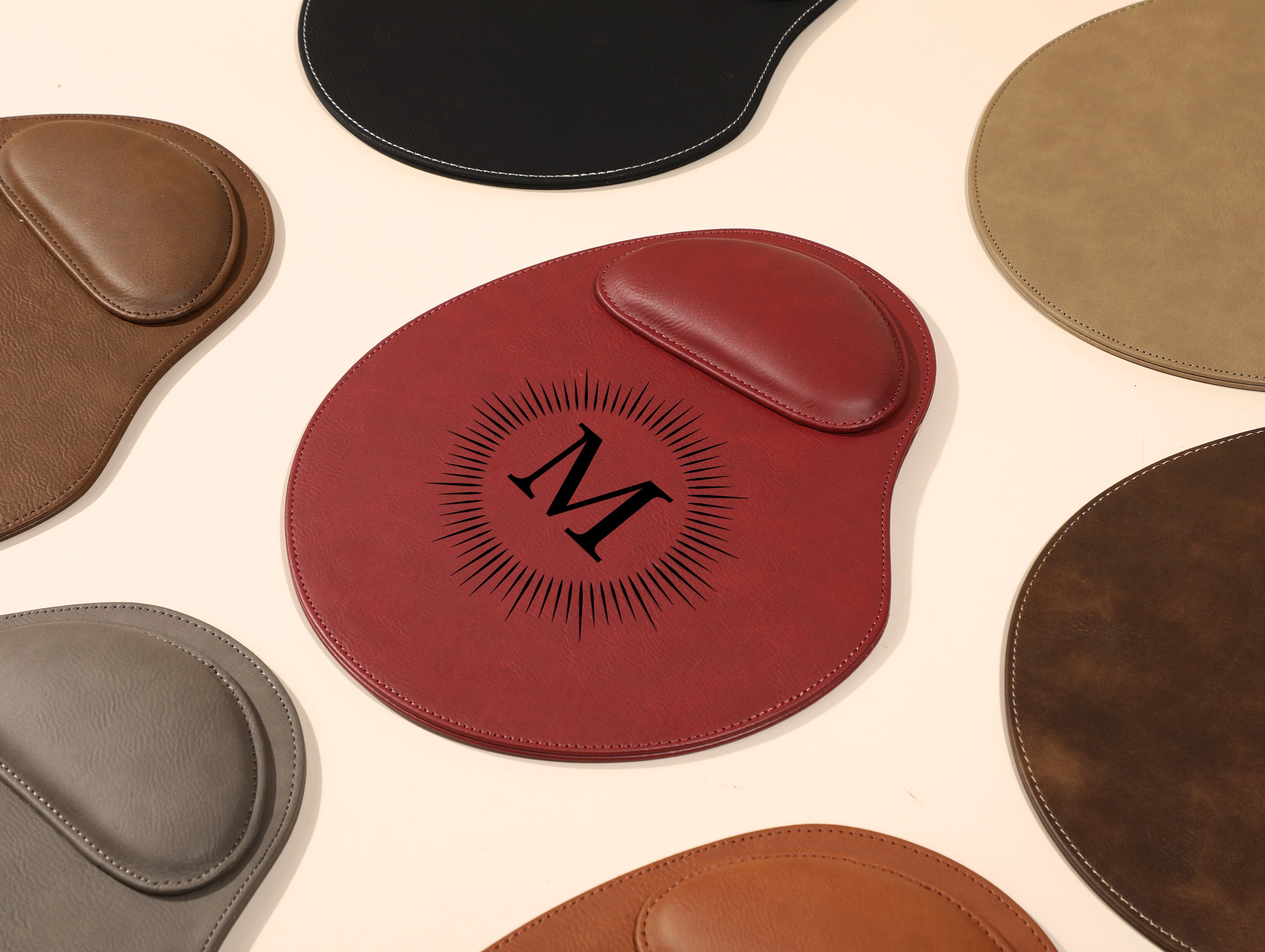 Custom Leather Mouse Pad With Wrist Rest, Gift for Dad, Boss Gift, Gift ...