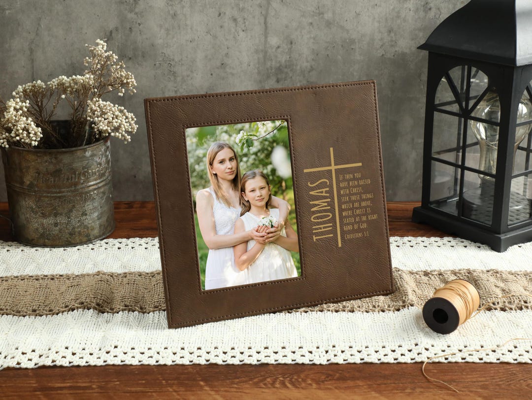 Leather Bible Picture Frame, Personalized Photo Frames, Family Picture ...