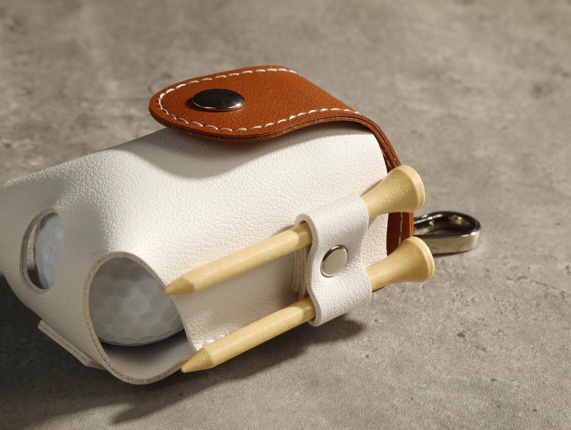 Leather Golf Pouch, Personalized Golf Ball Bag, Golf Travel Bag, Golf ...