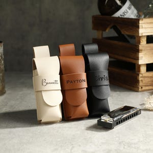 Custom Harmonica Pouch, Personalized Leather Harmonica Case, Harp Case ...