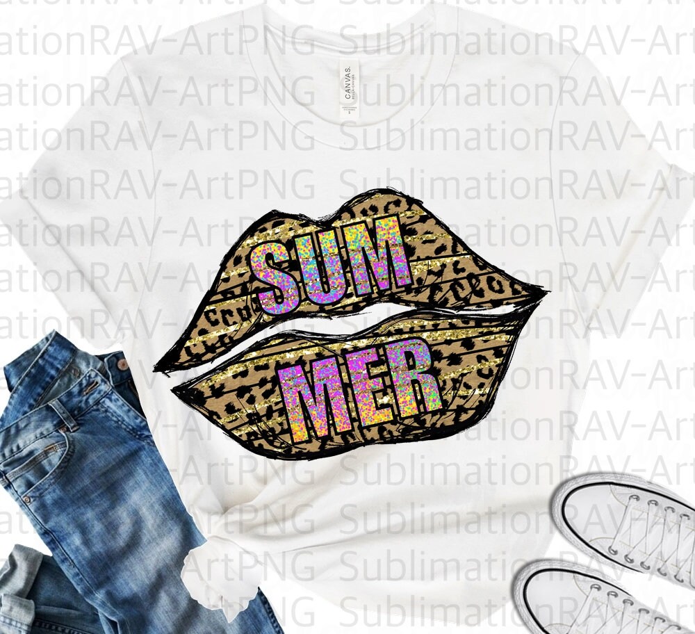 Summer Lips Sublimation Png Summer Png Leopard Design Lips | Etsy