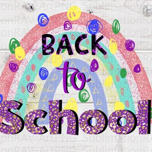 Back to School Sublimation Png Rainbow Design Colorful - Etsy