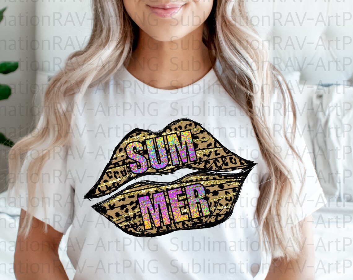 Summer Lips Sublimation Png Summer Png Leopard Design Lips | Etsy