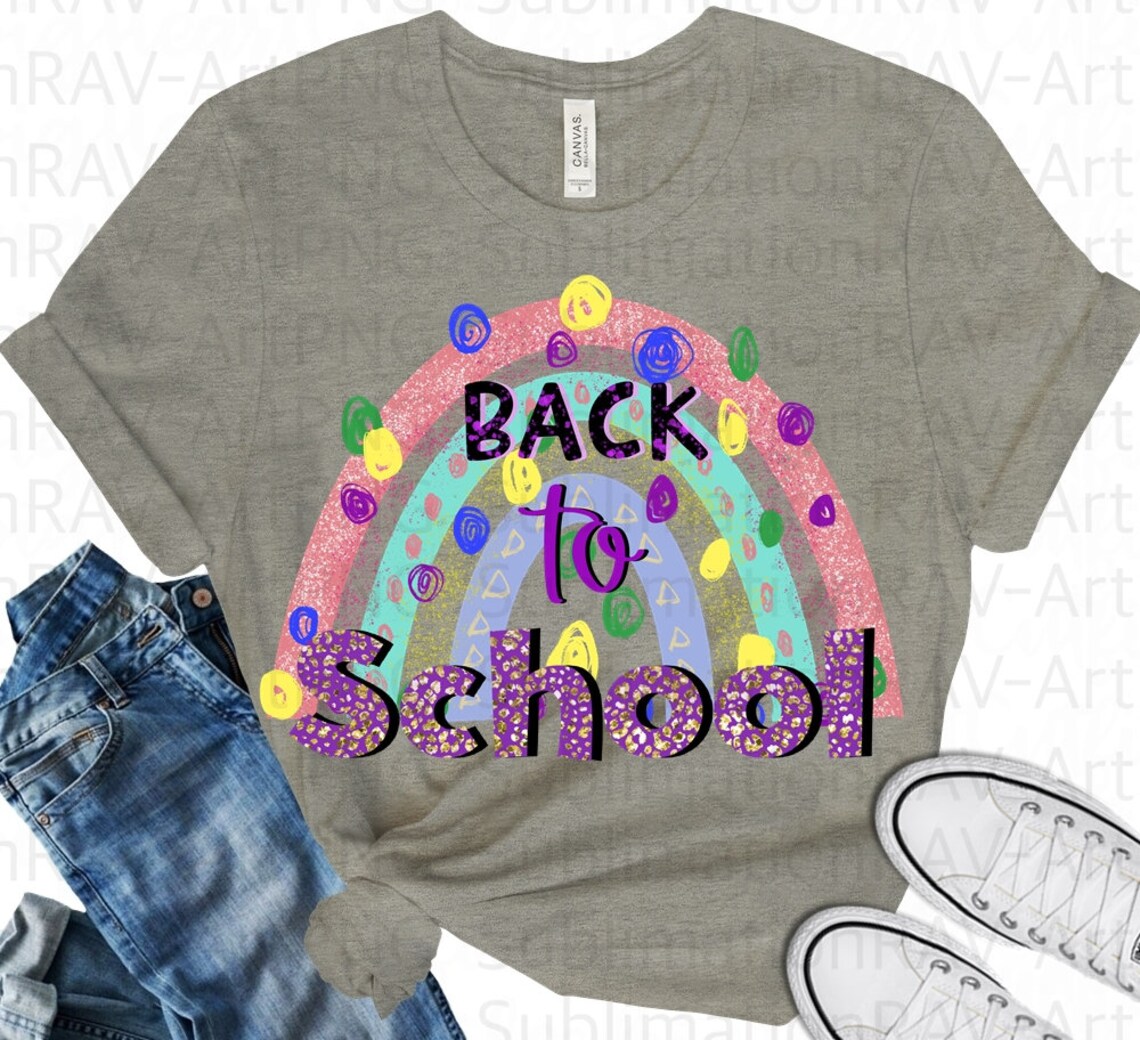 Back to School Sublimation Png Rainbow Design Colorful - Etsy