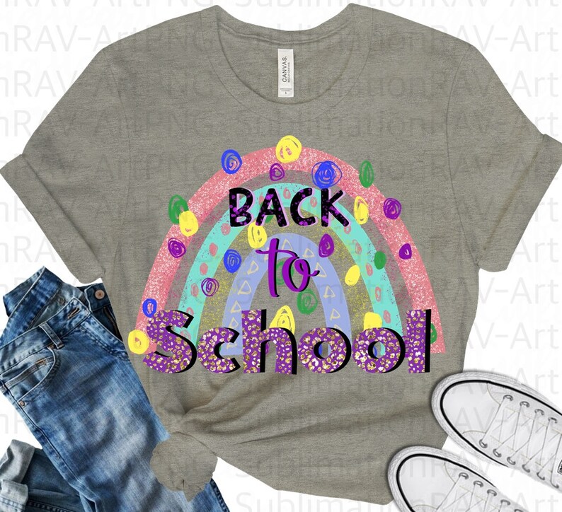 Back to School Sublimation Png Rainbow Design Colorful - Etsy