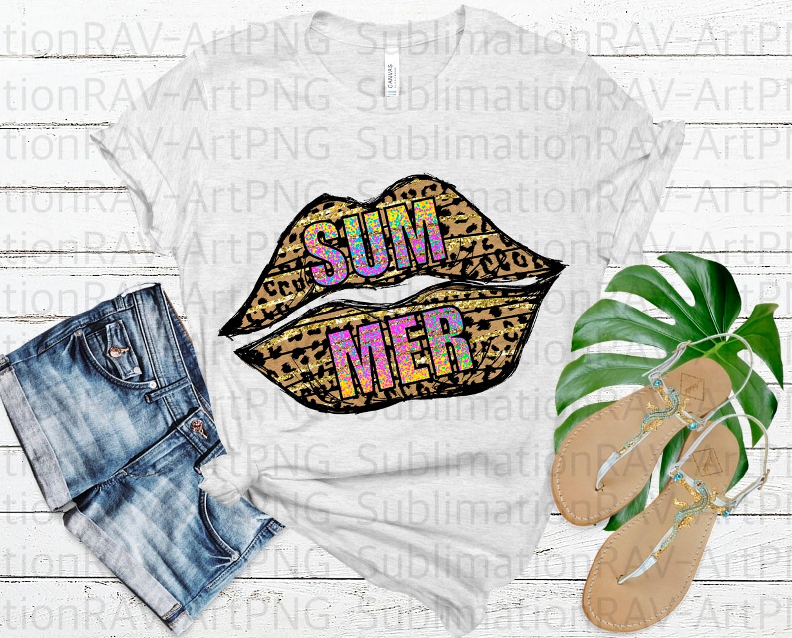 Summer Lips Sublimation Png Summer Png Leopard Design Lips - Etsy