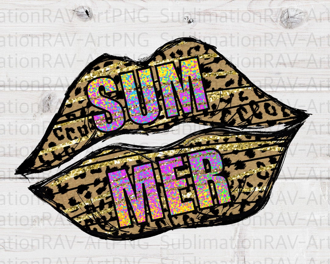 Summer Lips Sublimation Png Summer Png Leopard Design Lips - Etsy