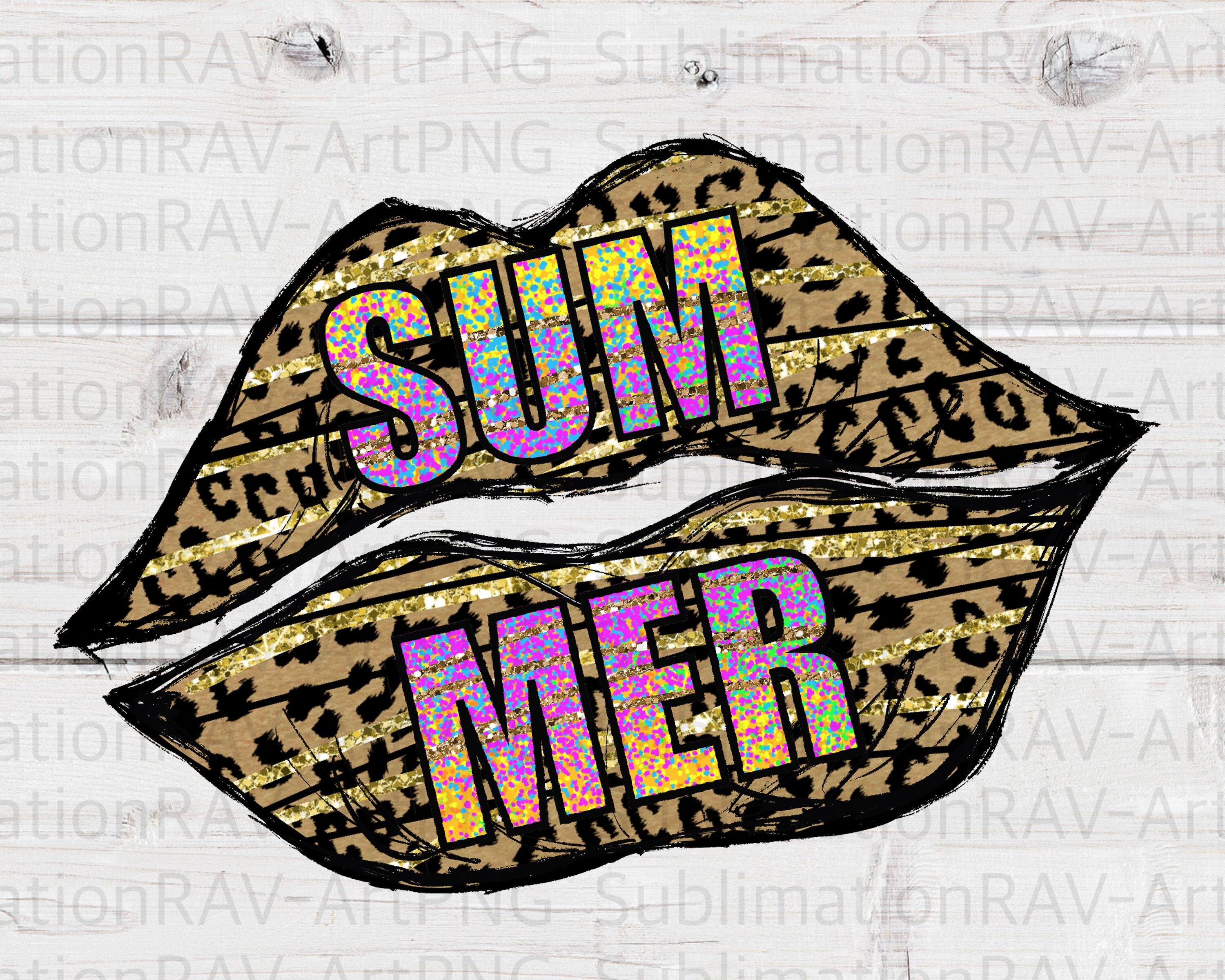 Summer Lips Sublimation Png Summer Png Leopard Design Lips | Etsy