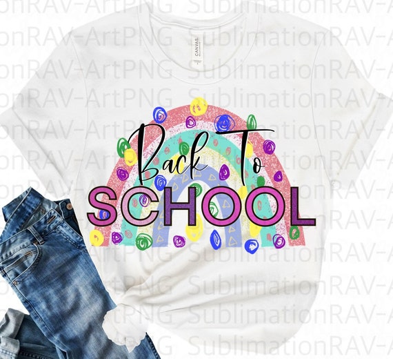 Back to School Sublimation Png Rainbow Design Colorful | Etsy
