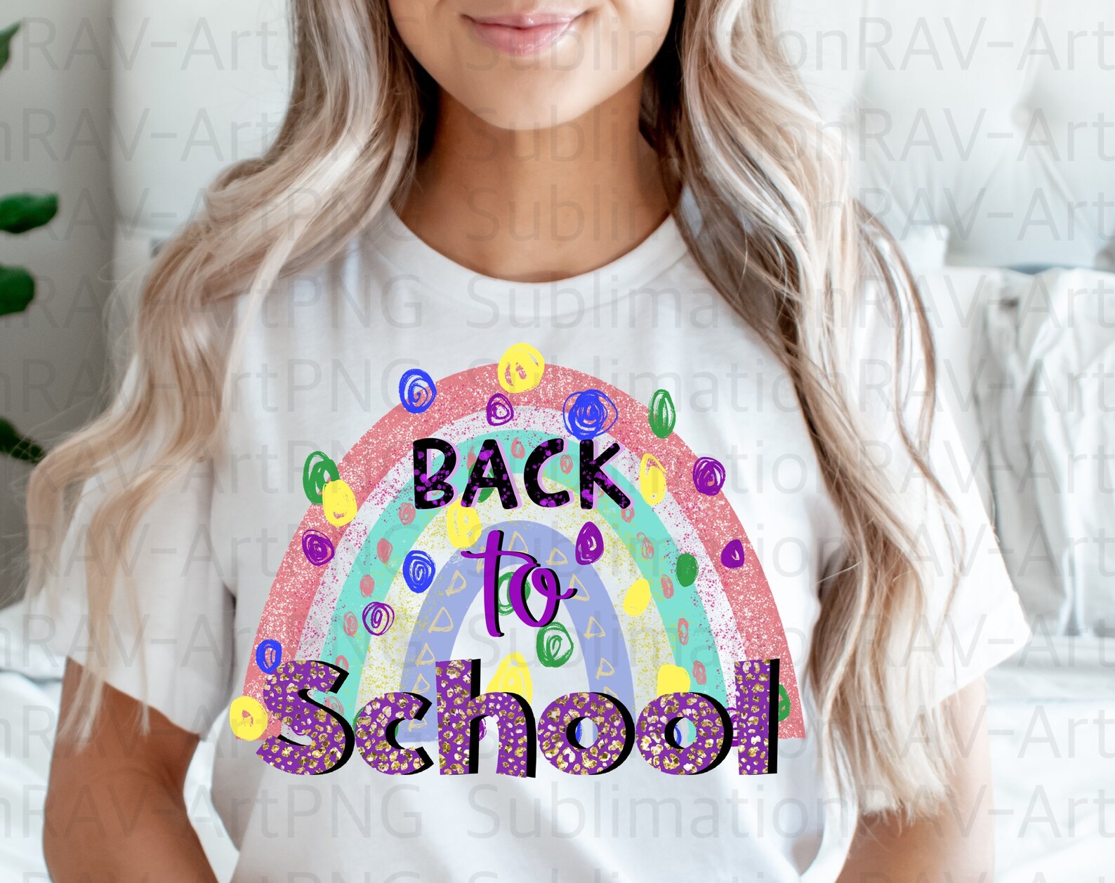 Back to School Sublimation Png Rainbow Design Colorful - Etsy